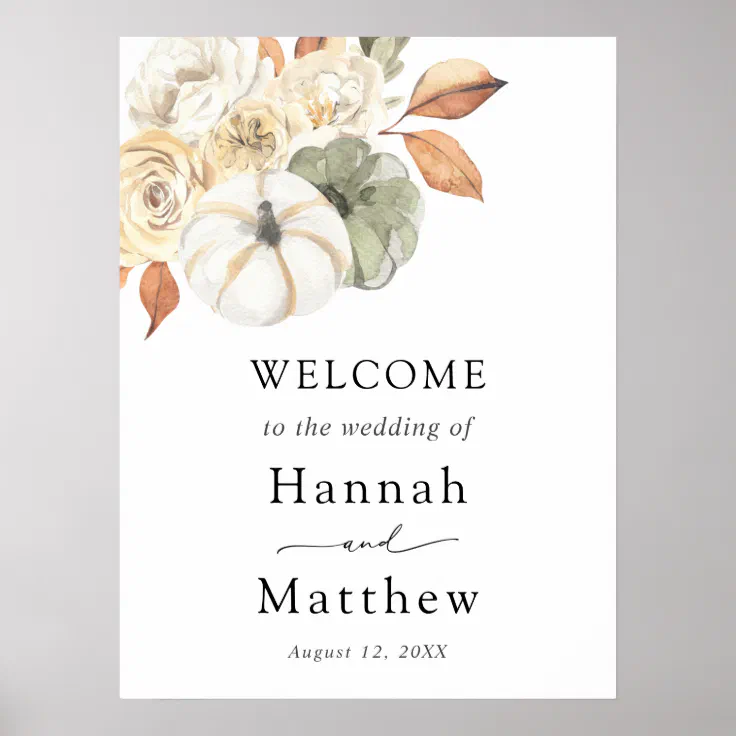 Rustic Autumn Wedding Welcome Sign | Zazzle
