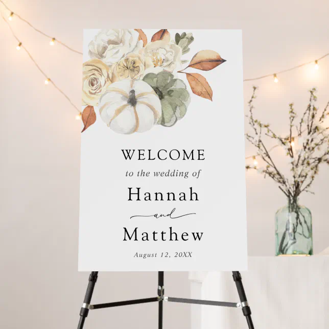 Rustic Autumn Wedding Welcome Sign | Zazzle