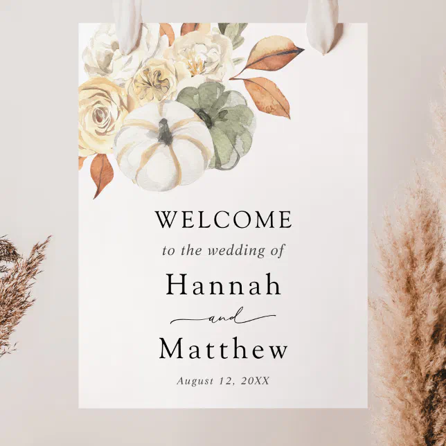 Rustic Autumn Wedding Welcome Sign | Zazzle