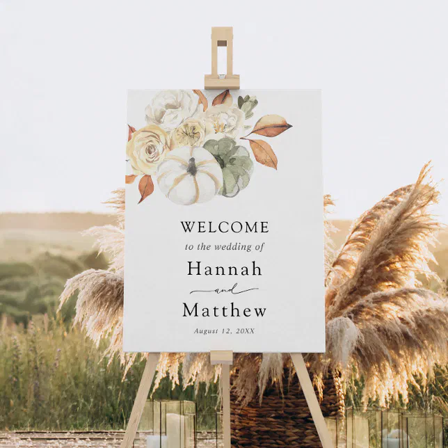 Rustic Autumn Wedding Welcome Sign | Zazzle