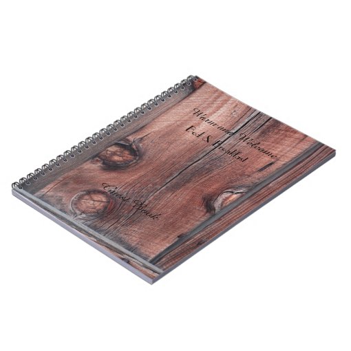 Rustic B&B Guest Book, Old Red Barn Wood Siding Notebook | Zazzle