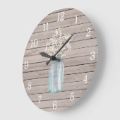 Rustic Baby Breath Mason Jar Clock | Zazzle