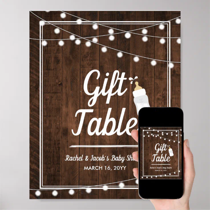 Rustic Baby is Brewing Baby Shower Gift Table Sign | Zazzle