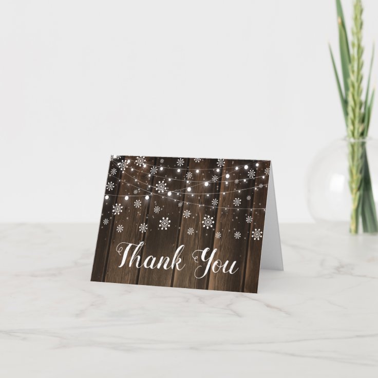 Rustic Baby It's Cold Outside Winter Thank You | Zazzle
