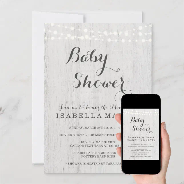 Rustic Baby Shower Invitation | Zazzle