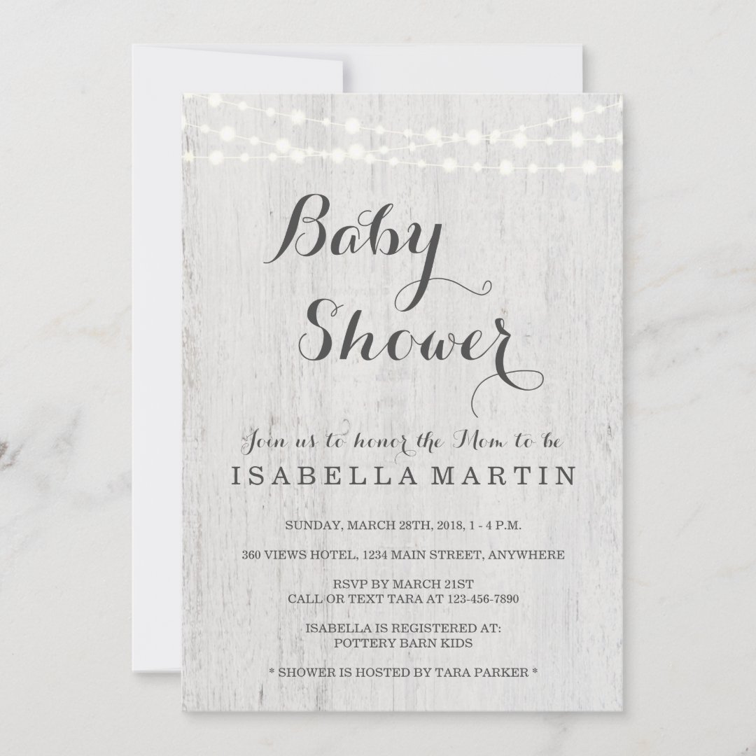 Rustic Baby Shower Invitation | Zazzle