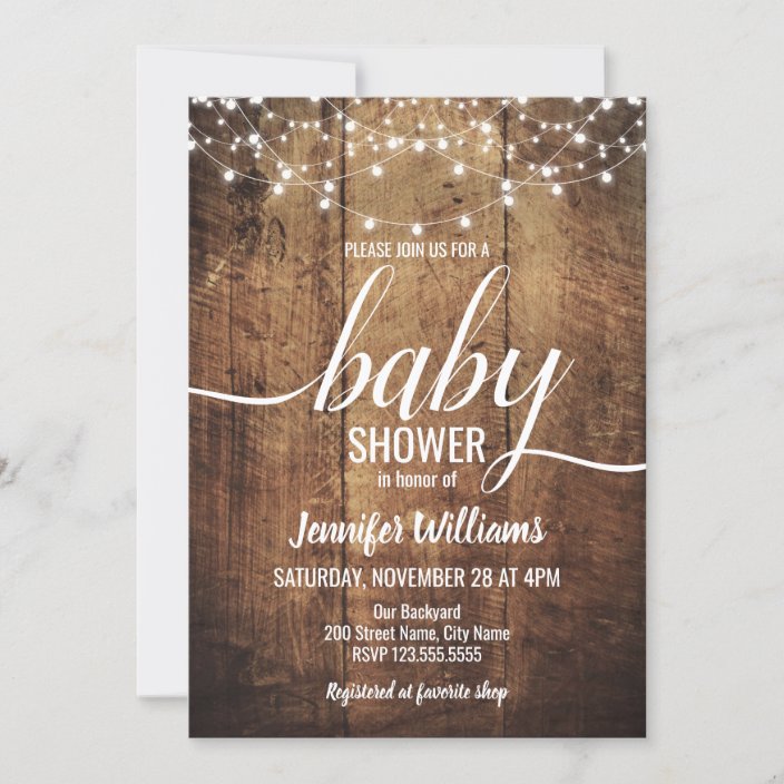 Rustic Baby Shower Invitation | Zazzle.com