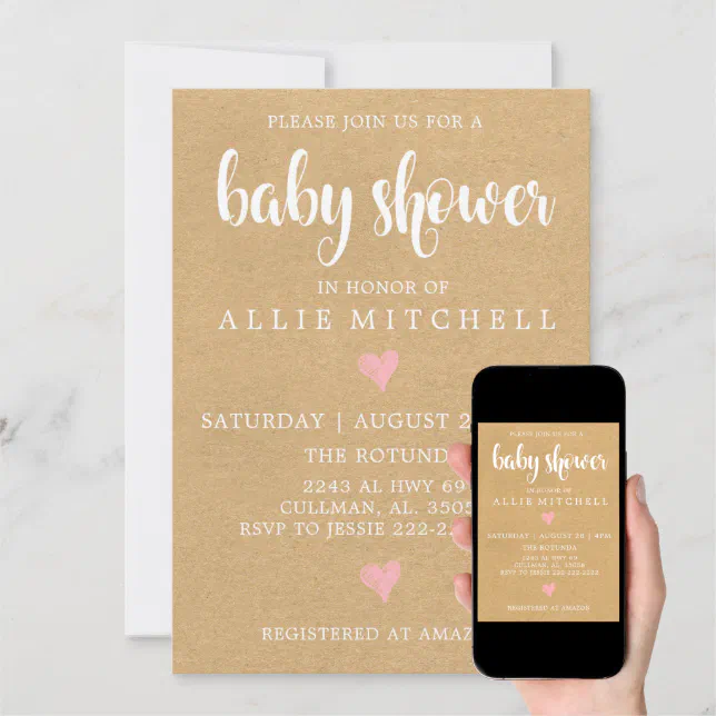Rustic Baby Shower Invitation | Zazzle