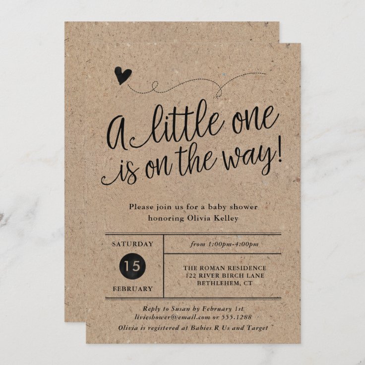 Rustic Baby Shower, Kraft, Gender Neutral Invitation | Zazzle