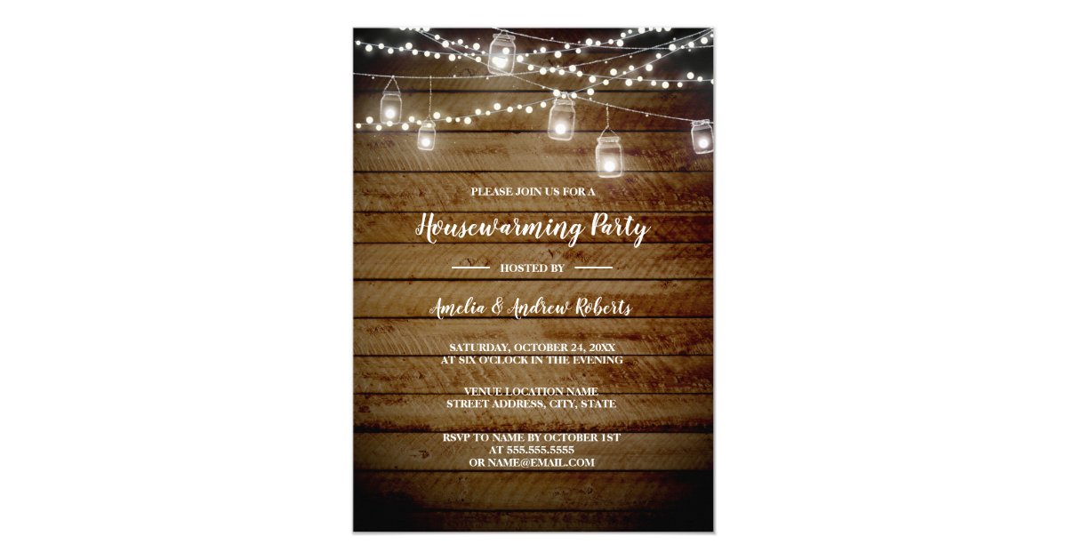Rustic Backyard Housewarming Party Invitation | Zazzle.com