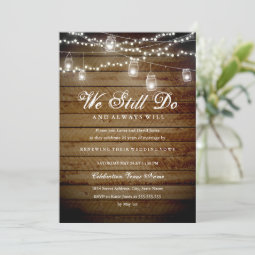 Rustic Backyard Vow Renewal Anniversary Invitation | Zazzle