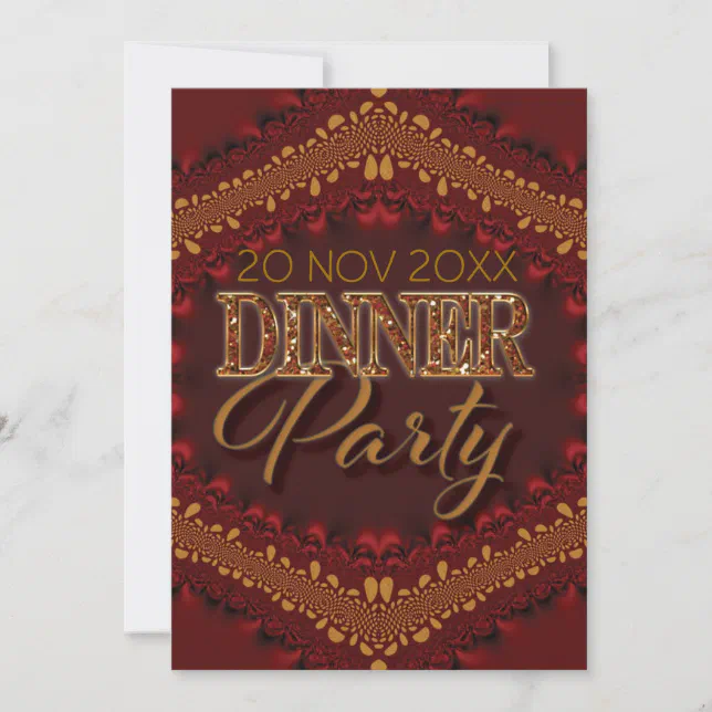 Rustic Bali Sparkle Dinner Party Invitations | Zazzle