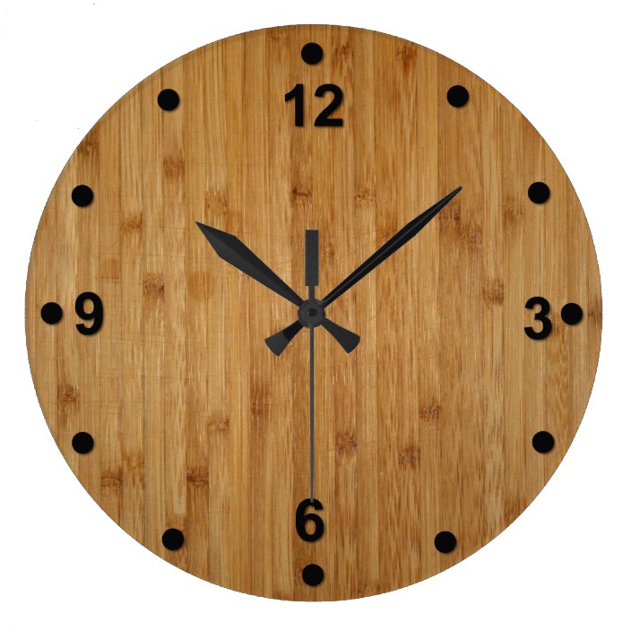 Rustic Bamboo Wood Look Clock | Zazzle.com
