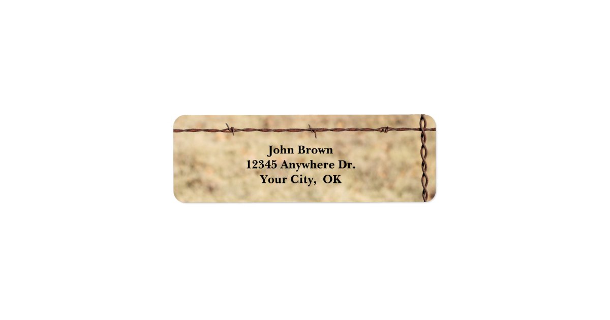 Rustic Barbed Wire Return Address Labels | Zazzle