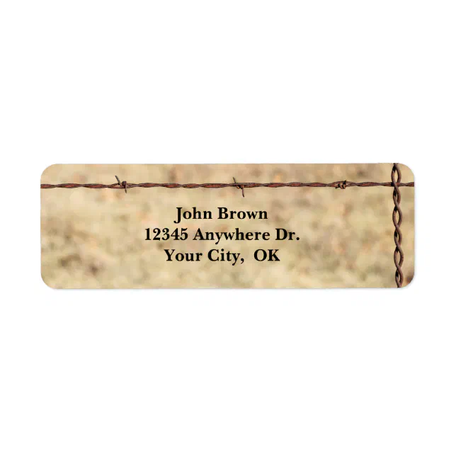 Rustic Barbed Wire Return Address Labels | Zazzle