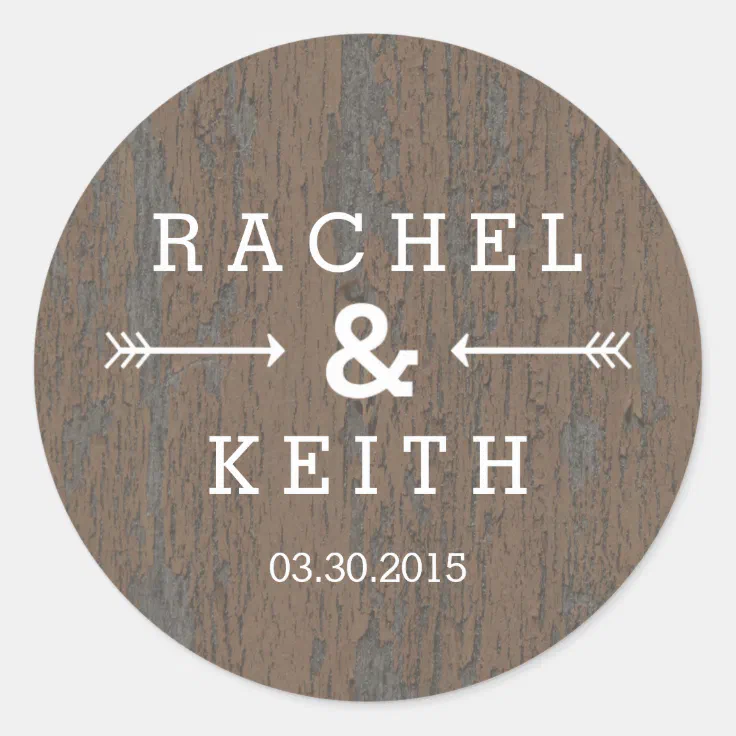 Rustic Bark Favor Sticker | Zazzle