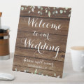 Rustic Barn Board Eucalyptus Greenery Welcome Pedestal Sign | Zazzle