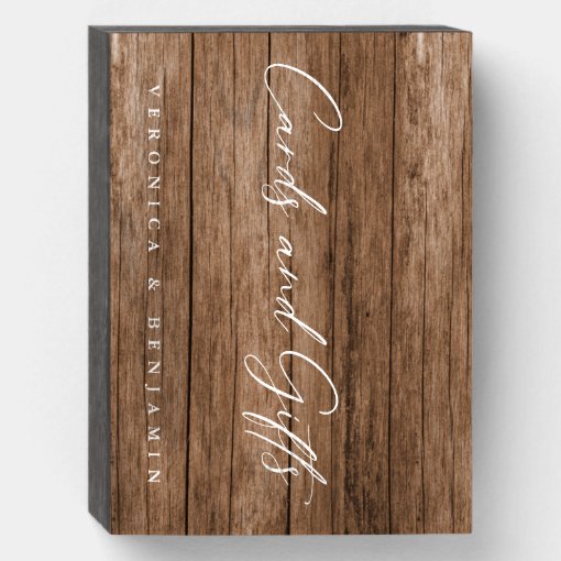 Rustic Barn Cards and Gifts Wedding Reception Wooden Box Sign | Zazzle