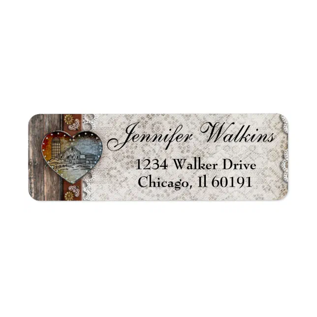 Rustic Barn Country Wedding Address Labels | Zazzle