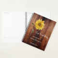 Rustic barn dark wood sunflower wedding planner | Zazzle