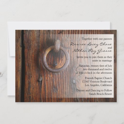 Rustic Barn Door Wedding Invitation | Zazzle
