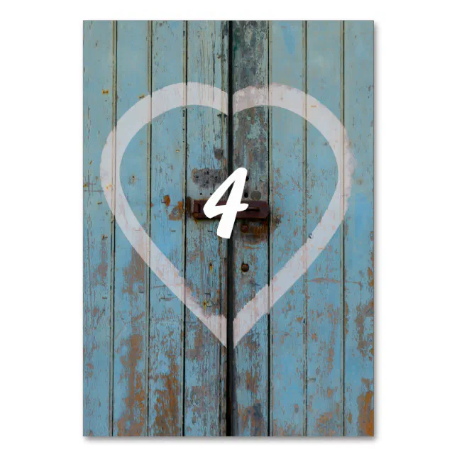 Rustic Barn door wedding Table Number | Zazzle