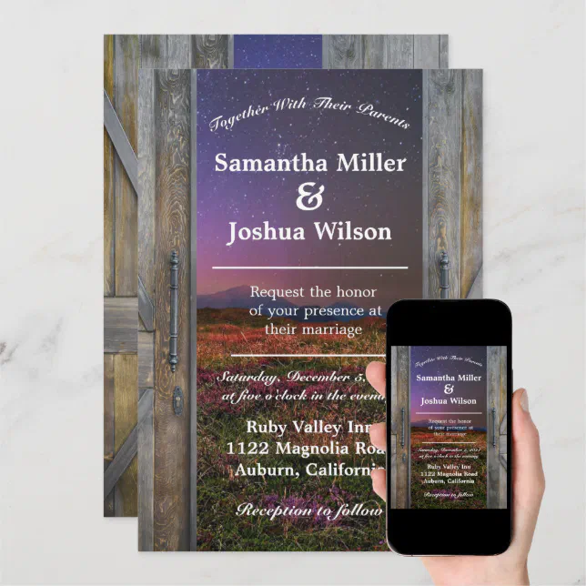 Rustic Barn Doors Wedding Invitation | Zazzle