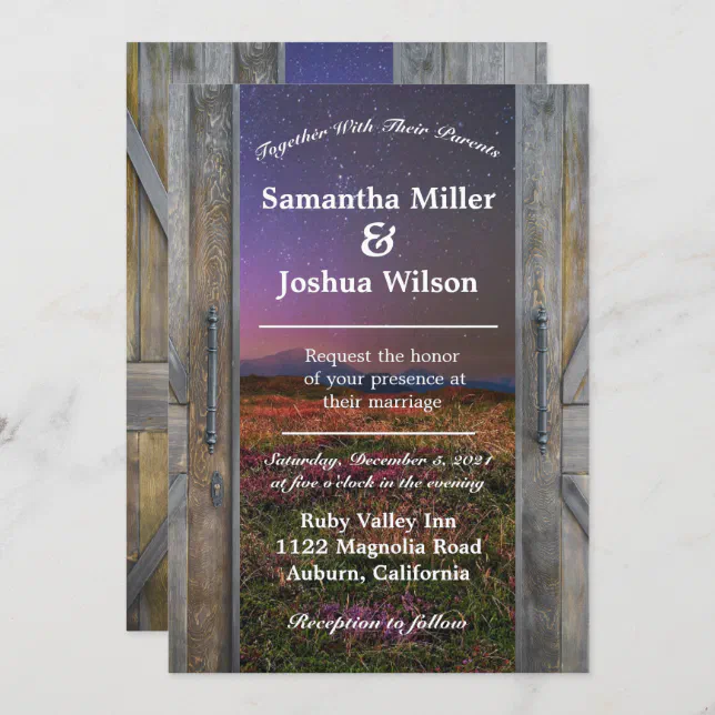 Rustic Barn Doors Wedding Invitation | Zazzle