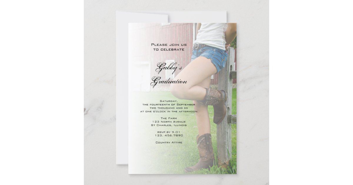 Rustic Barn Party Graduation Invitation | Zazzle