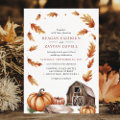 Rustic Barn Pumpkins Autumn Leaves Farm Wedding Invitation | Zazzle