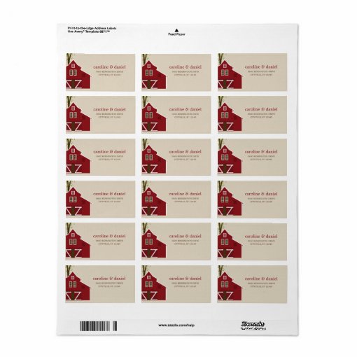 Rustic Barn Wedding Address Labels | Zazzle