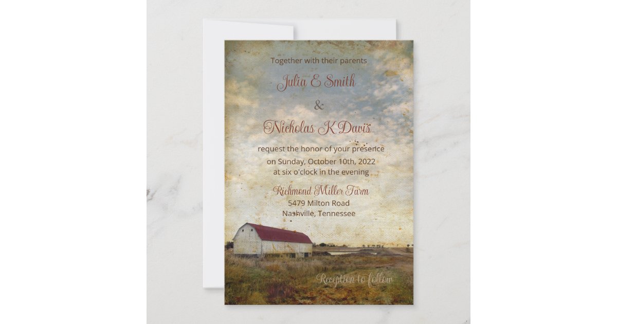 Rustic Barn Wedding Invitation | Zazzle