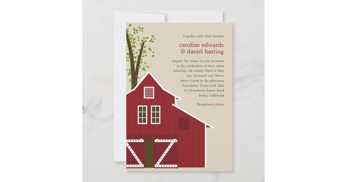 Rustic Barn Wedding Invitation | Zazzle