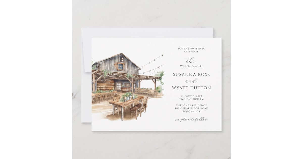 Rustic Barn Wedding Invitation | Zazzle
