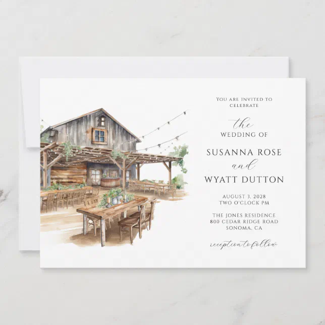 Rustic Barn Wedding Invitation | Zazzle