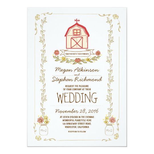 Rustic barn wedding invitations | Zazzle.com