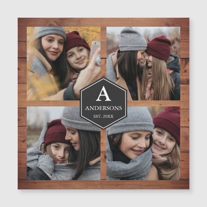 Rustic Barn Wood 4 Pictures Family Photo Collage | Zazzle.com