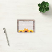 Rustic Barn Wood and Sunflowers Personalized Post-it Notes | Zazzle