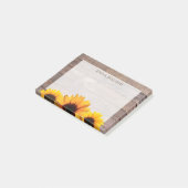 Rustic Barn Wood and Sunflowers Personalized Post-it Notes | Zazzle