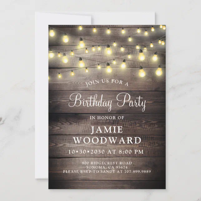 Rustic Barn Wood Birthday Party Invitation | Zazzle