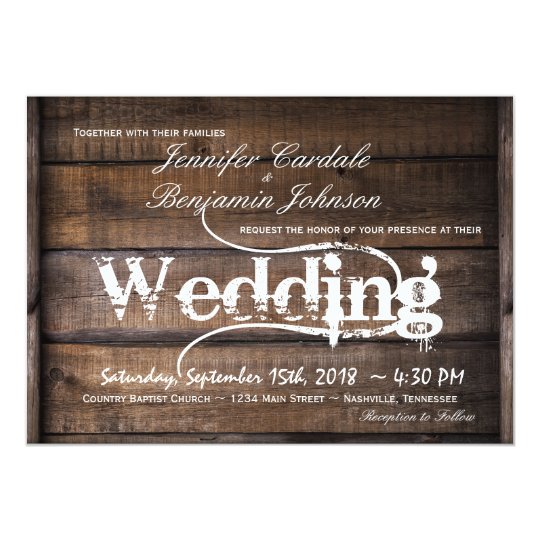 Rustic Barn Wood Country Wedding Invitations | Zazzle.com