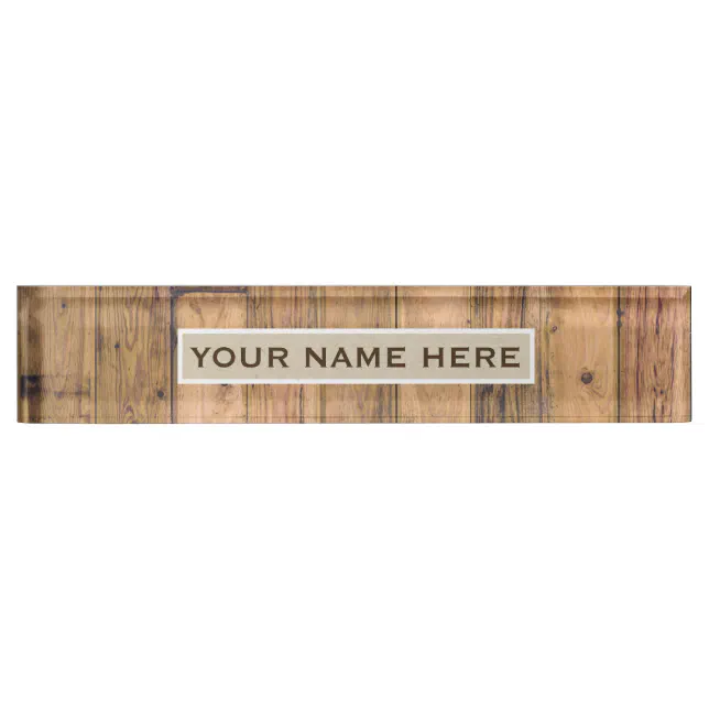 Rustic Barn Wood & Kraft Personalized Name Plate | Zazzle