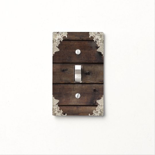 Rustic Barn Wood & Lace Romantic Elegant Bedroom Light Switch Cover ...