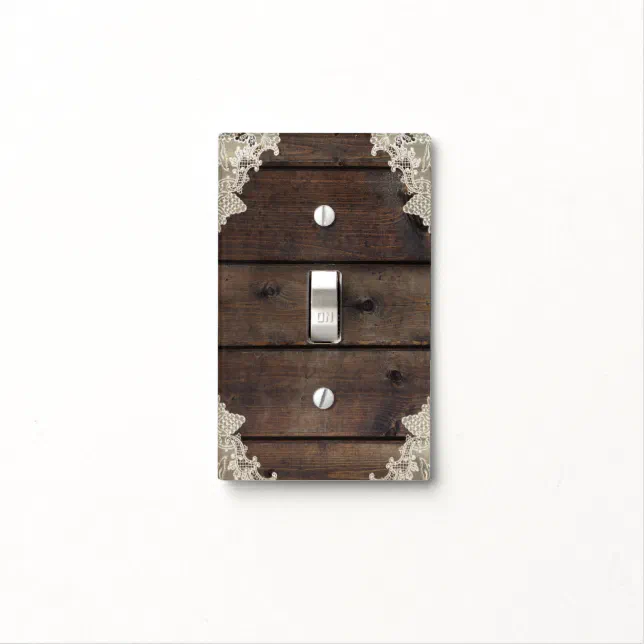 Rustic Barn Wood & Lace Romantic Elegant Bedroom Light Switch Cover ...