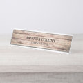 Rustic barn wood look desk name plate | Zazzle