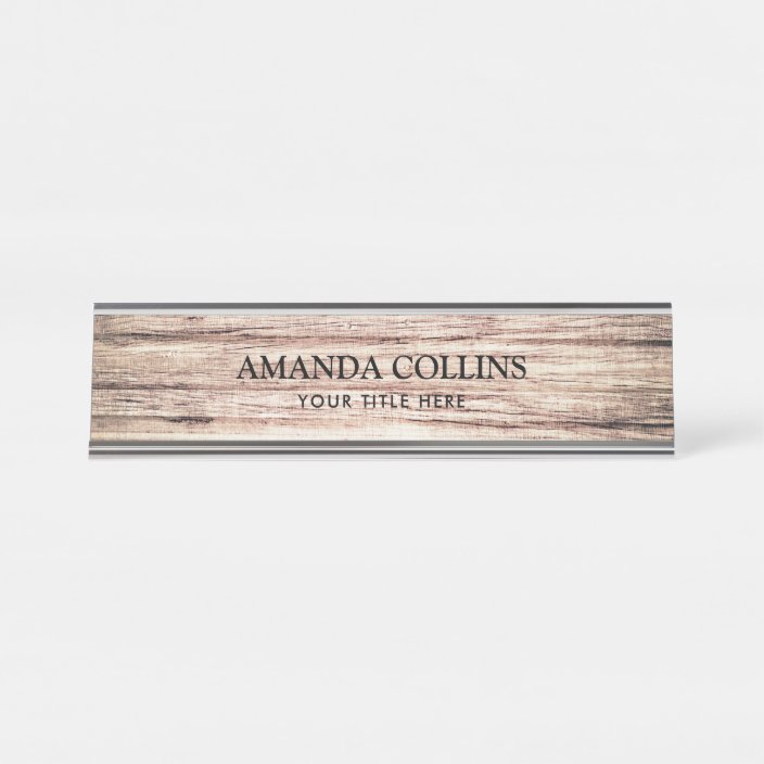 Rustic barn wood look desk name plate | Zazzle.com