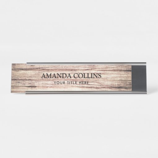 Rustic barn wood look desk name plate | Zazzle