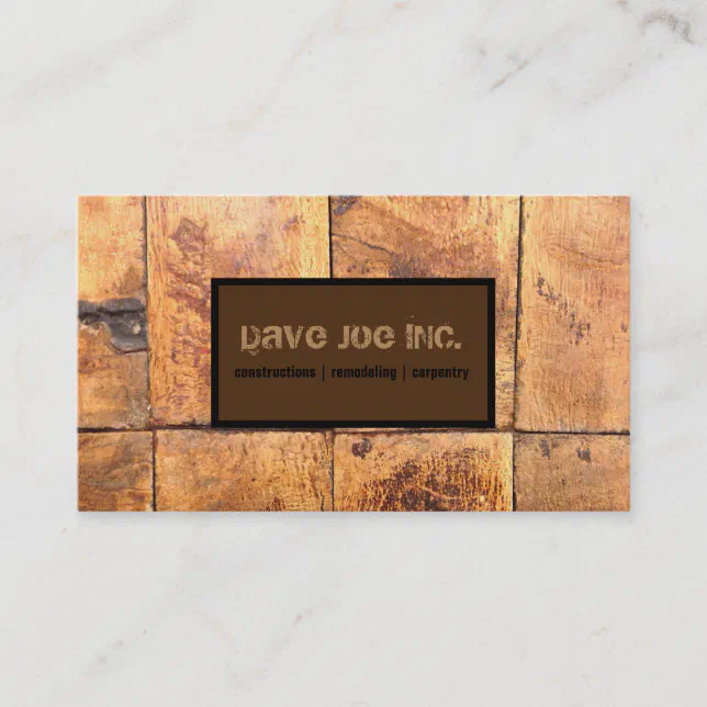 rustic Barn wood lumber Construction Carpentry Business Card | Zazzle