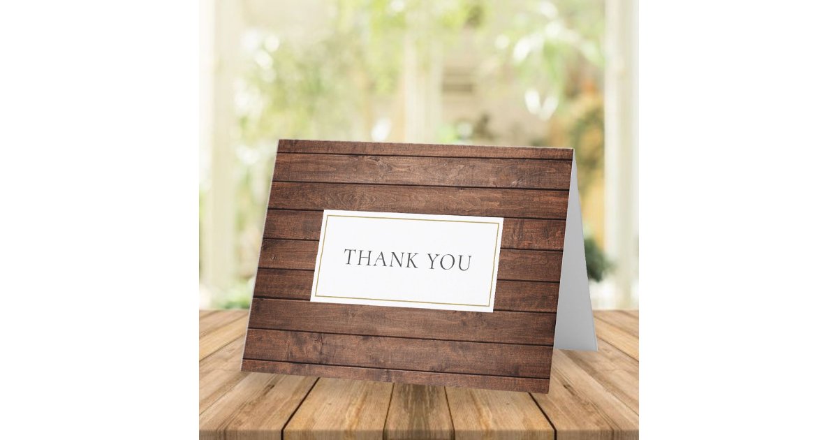 Rustic Barn Wood Panels Thank You Card | Zazzle