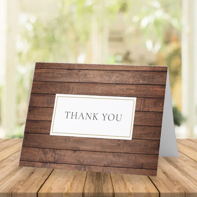 Rustic Barn Wood Panels Thank You Card | Zazzle